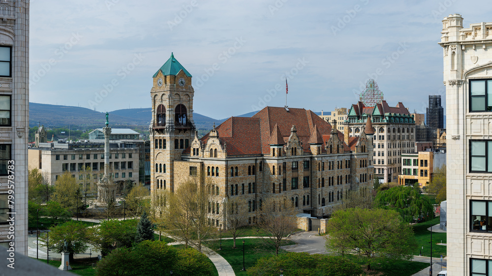 Lackawanna County Courthouse Square in downtown Scranton, Pennsylvania ...