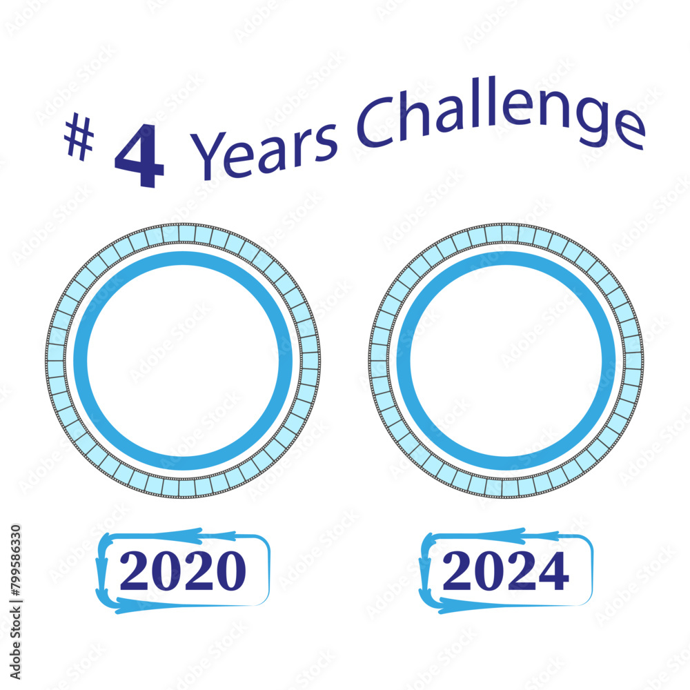 Vector comparison circles with dates. Progress timeline from 2020 to ...