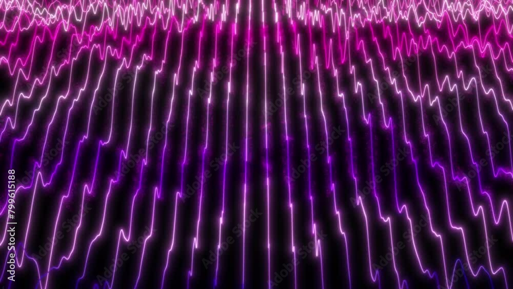 Animated backgrounds with a continuous wave line of neon lights. Black ...