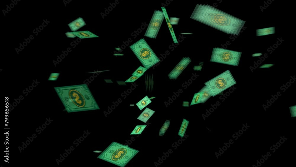 Vidéo Stock Spread money animation mesmerizes with currency floating in ...