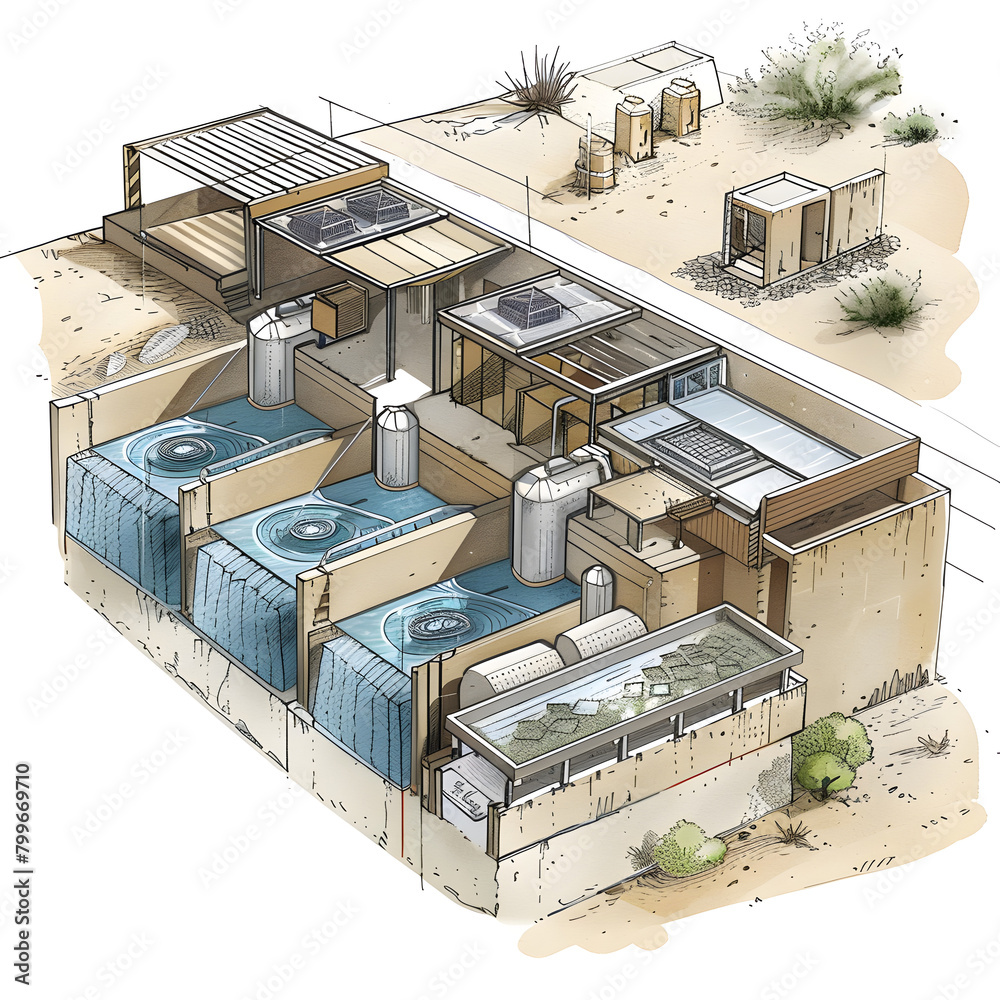 schematic engineering drawing of solar powered dehumidifier system that ...