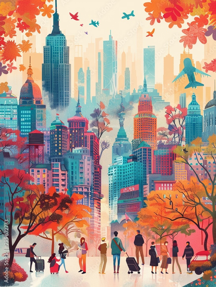 Craft a visually engaging graphic depicting a diverse group of digital ...