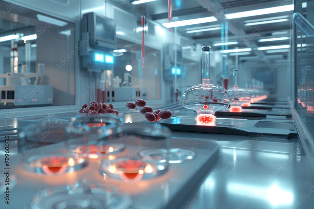 Visualization of a cell therapy lab culturing chimeric antigen receptor ...