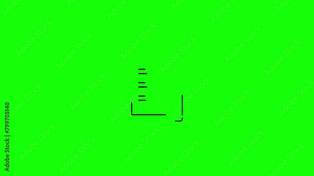 Animated linear document with mobile sign outline icon on Greenscreen ...
