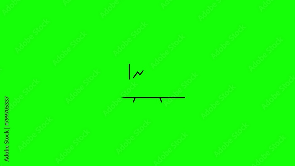 growth chart on Board animated outline icon on Greenscreen background ...