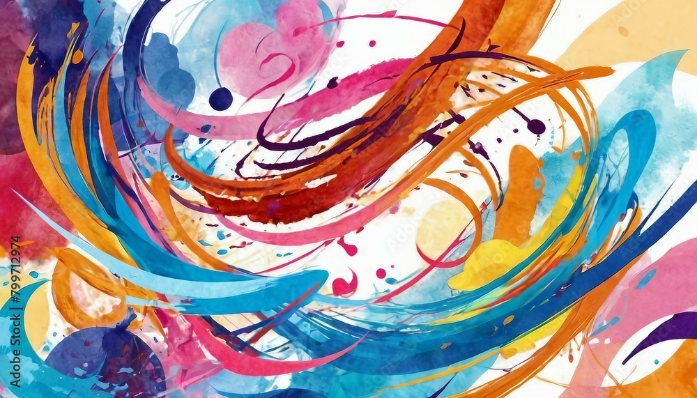 Abstract calligraphy background with expressive brushwork and fluid ...