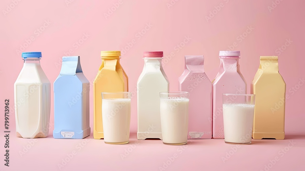 variety of flavored milk cartons, featuring sweetened condensed milk ...