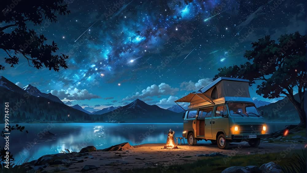 Video „Under the Night Sky: Caravan Expedition with Radiant Bonfire ...