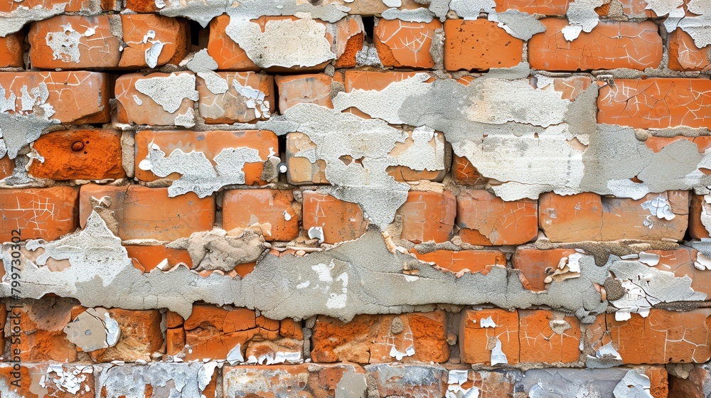 Crumbling MortarDepict a house wall with crumbling mortar between ...