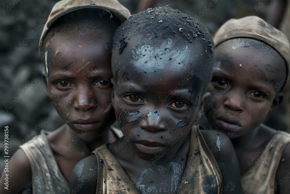 Exploited African children working in hazardous conditions in coal ...