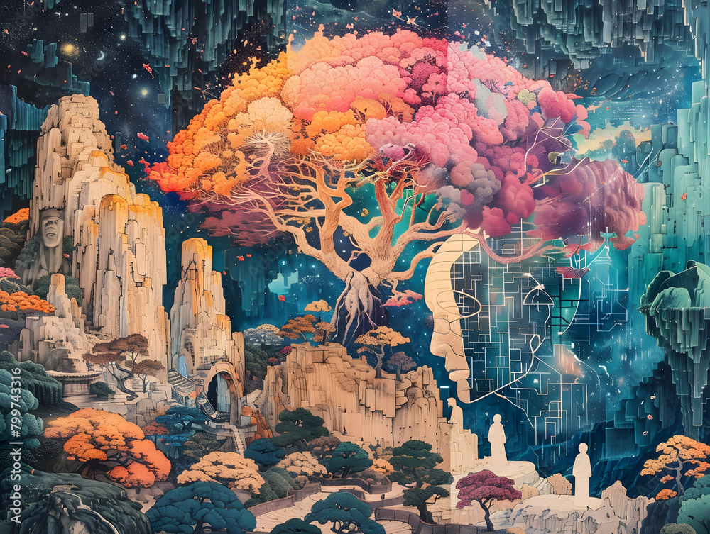 Journey through the interconnected realms of the mind and technology, blurring the lines between ...