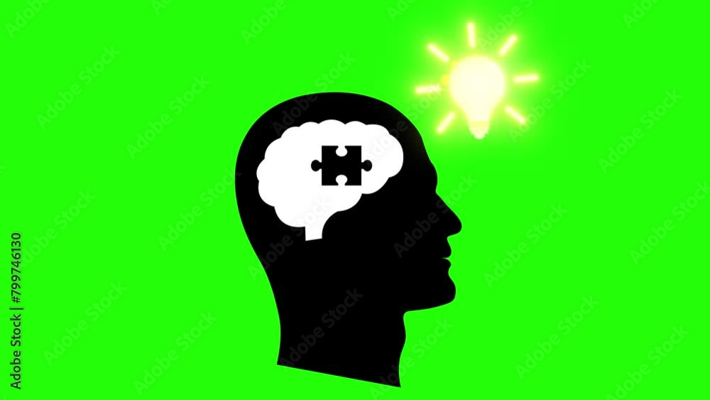 brain puzzle animated puzzle brain shaped green screen thoughts puzzles ...