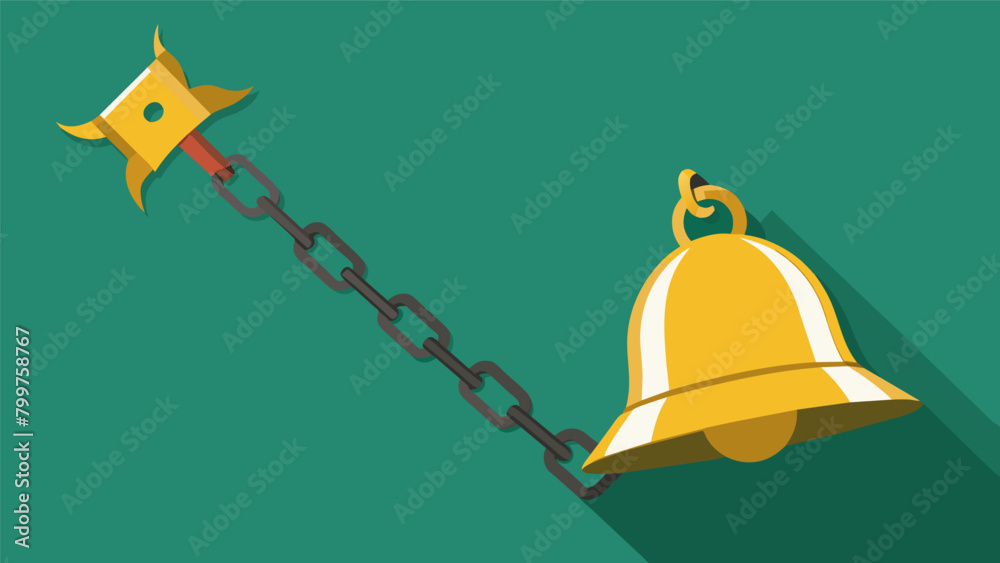 An illustration of a bell attached to the top of a broken chain ...