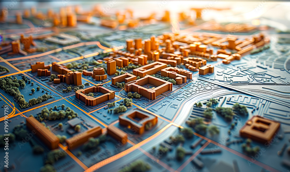 Urban Planning Blueprint - Detailed City Zoning Layout: Residential ...