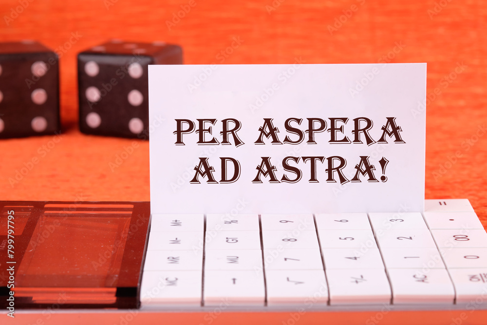 Per aspera as astra in English means through hardships to the stars on ...