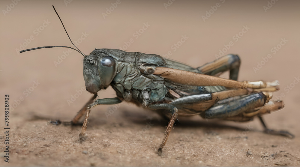 Grasshopper On Green Leaves macro photography of a grasshopper Macro ...