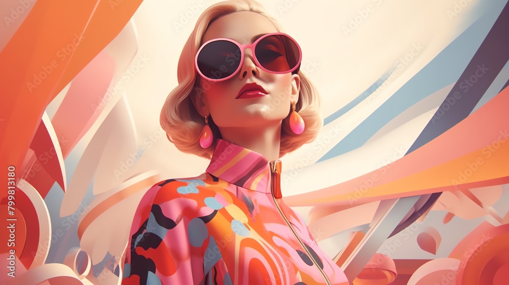 ภาพประกอบสต็อก Fashion a hand-drawn animation in 3D, where the ...