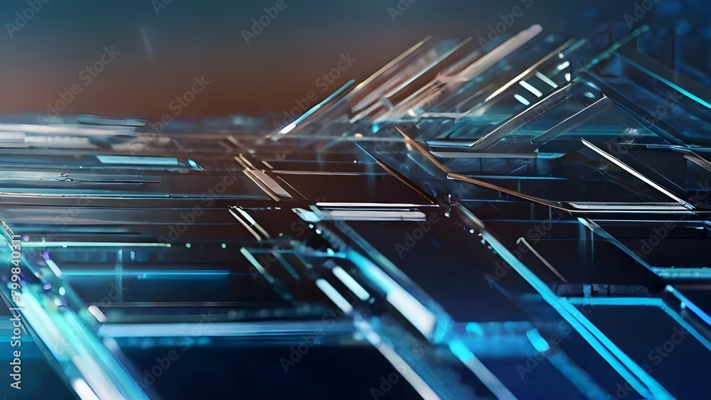 An abstract background featuring stylized waveforms rendered in a cool ...