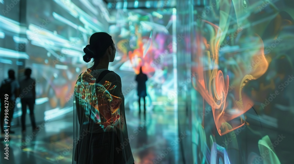 Public art installation featuring transformative holographic sculptures ...