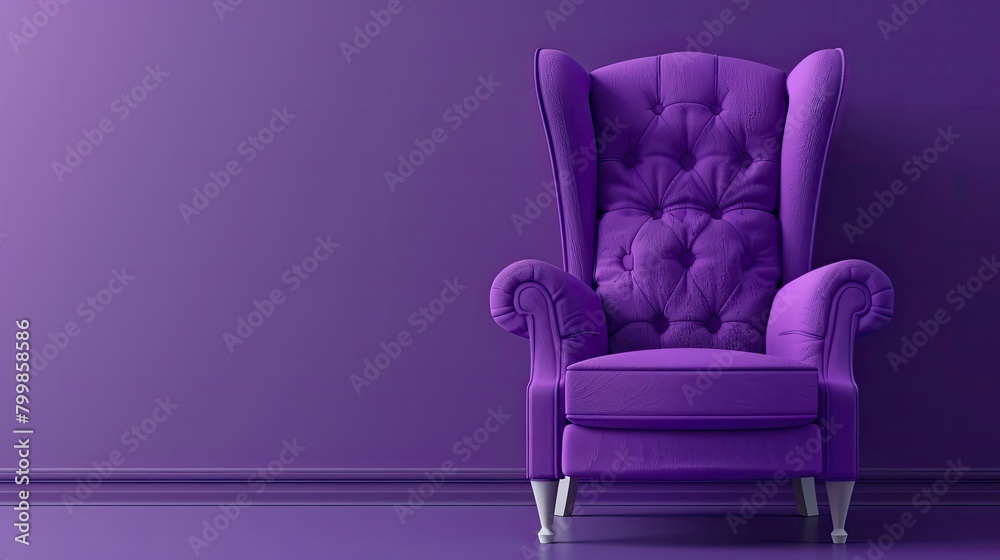 armchair furniture, design template, purple, dominant color, color ...