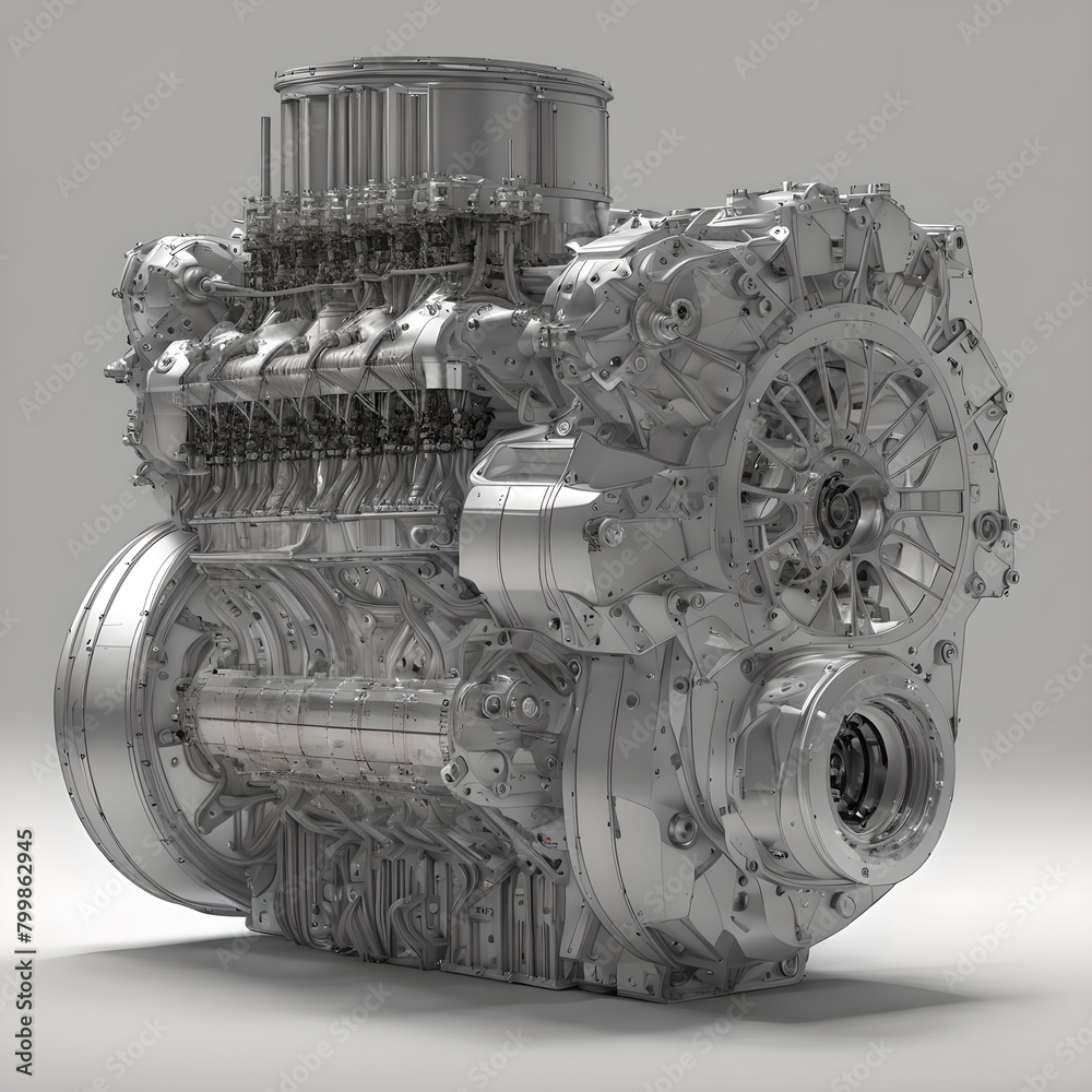 Computer-aided design of motor and gear wheels. CAD car part. Finite ...