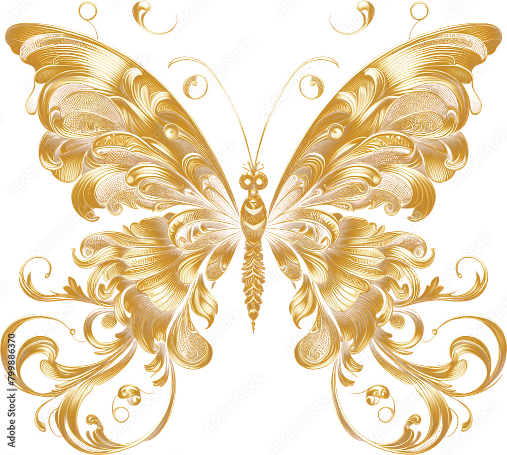 gold butterfly luxury clipart, golden butterfly line art png ...