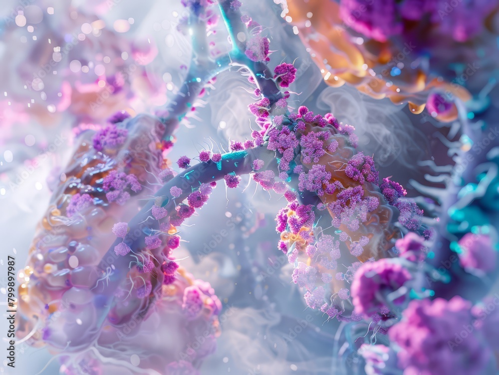 Ilustração do Stock: Detailed Streptococcus pneumoniae invading human ...