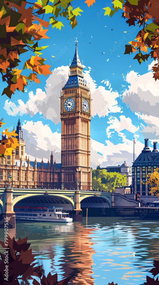 captivating view of London's iconic Big Ben and the Houses of ...