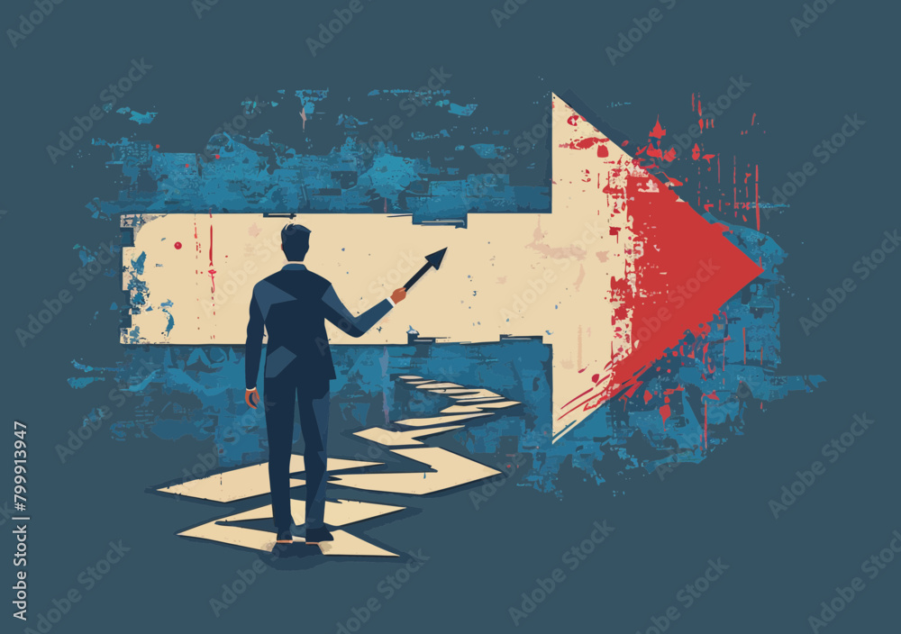 Switch Path Arrow Drawn by Businessman - Career Change, New Opportunity ...