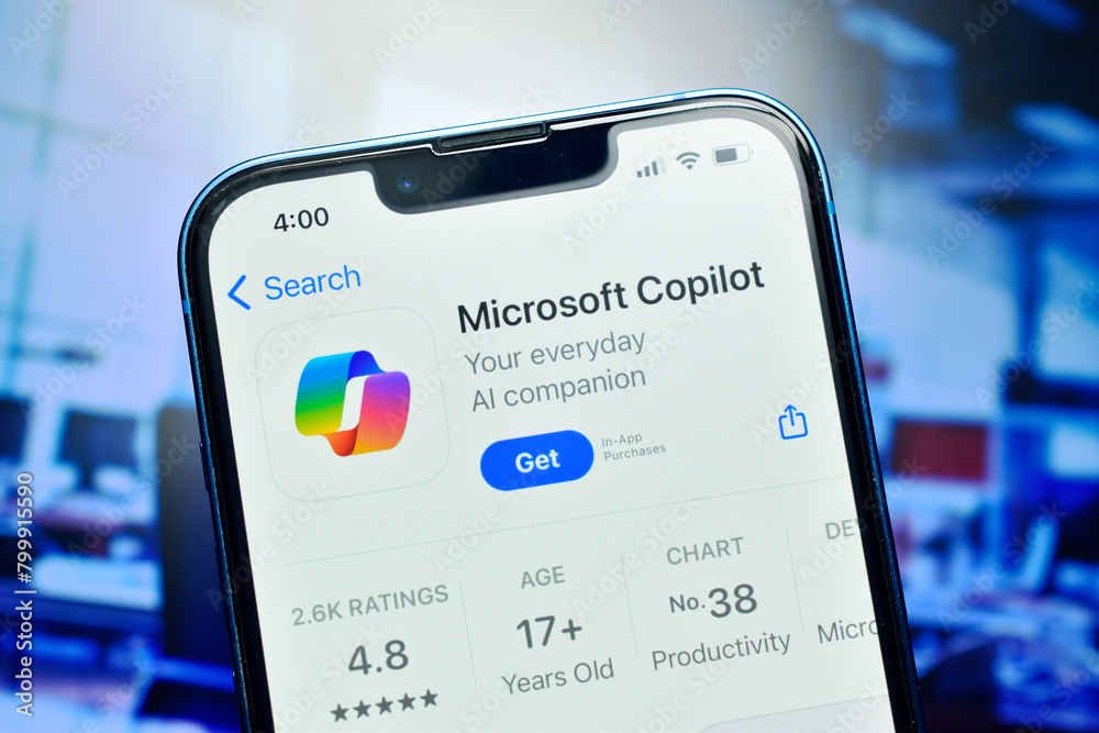 Copilot app on smartphone developed by microsoft Stock Photo | Adobe Stock