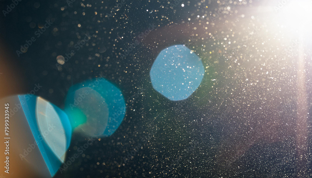 Lens flare and light leak haze texture on a black background. Stock ...