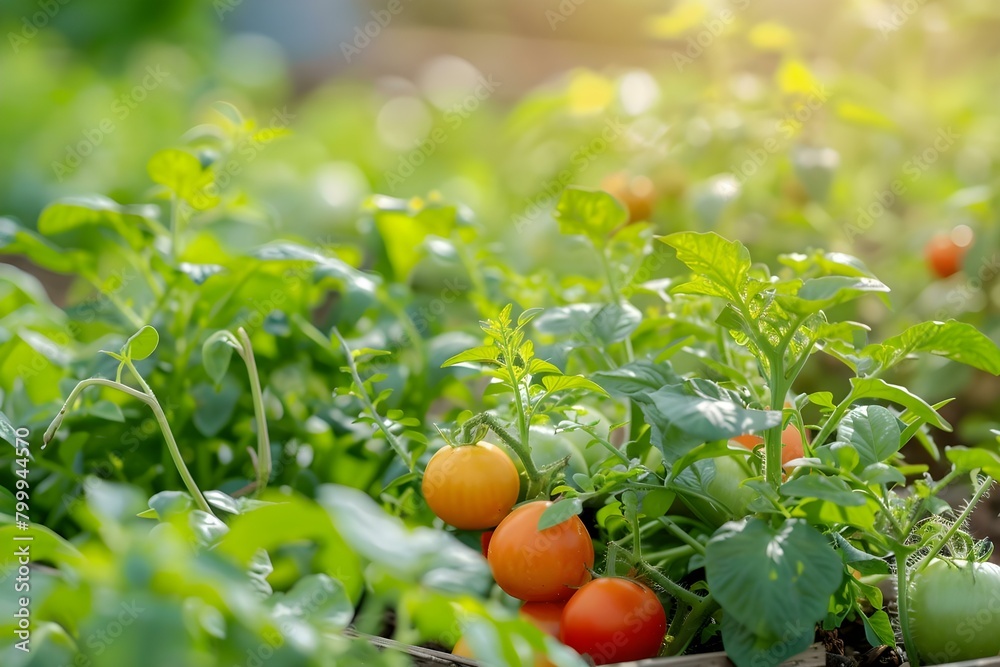 Community garden tended by group featuring fruits and vegetables up ...