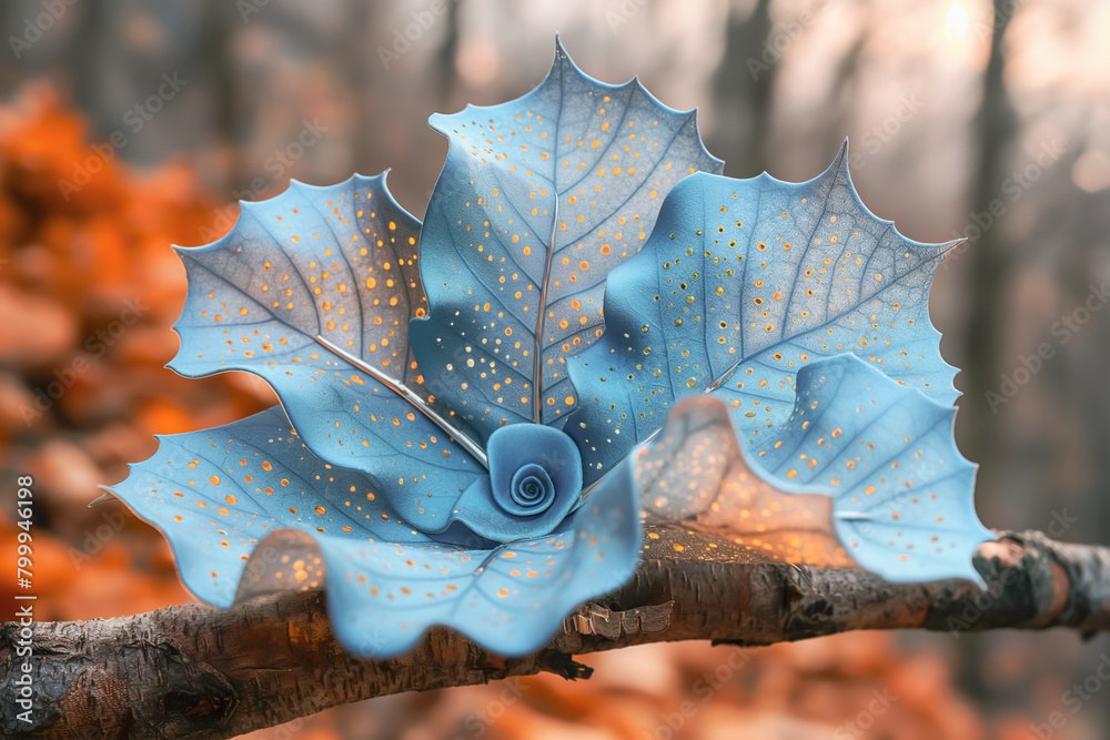 Alien Plant on Tree in Autumn Forest. Ecology, Evolution, Symbiosis ...