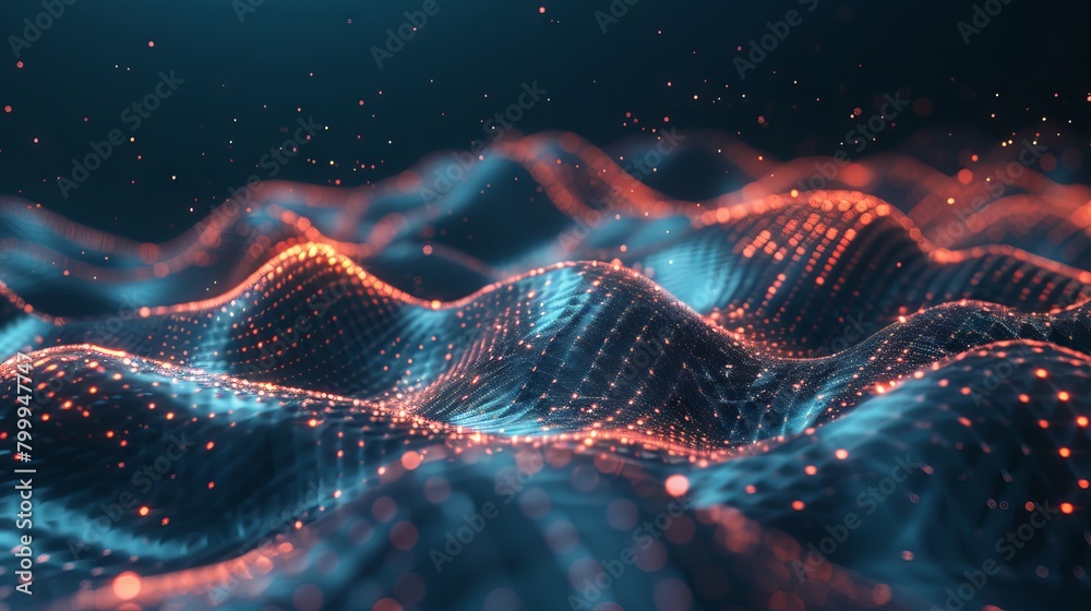 Vibrant tech abstract: futuristic cloud computing and data structure ...