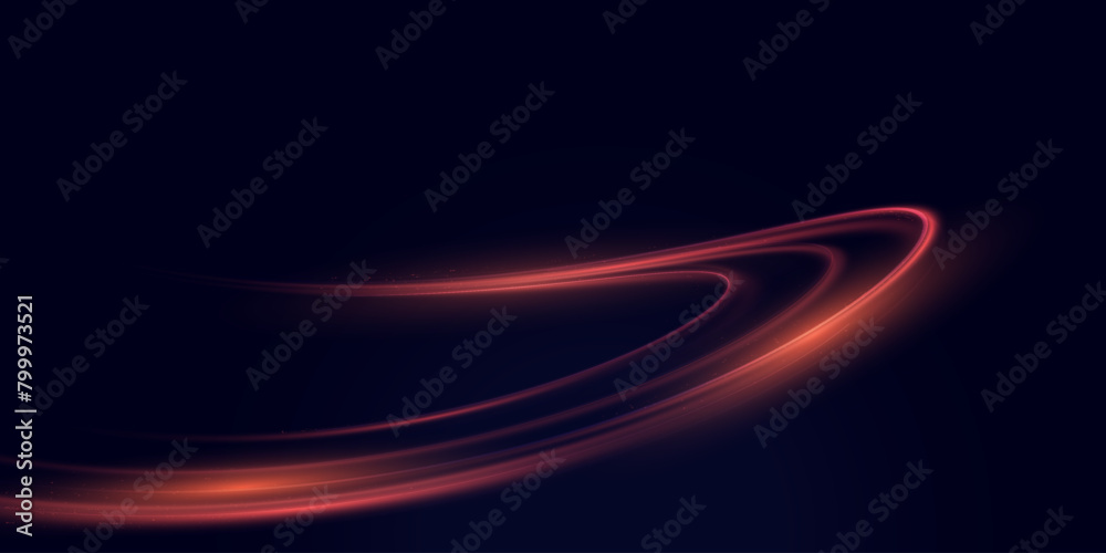Vetor de Light red Twirl. Curve light effect of red line. Luminous red ...