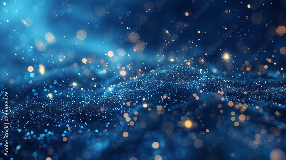 Mesmerizing Dark Blue Abstract Background With Glowing Particle Accents Captivating Vector