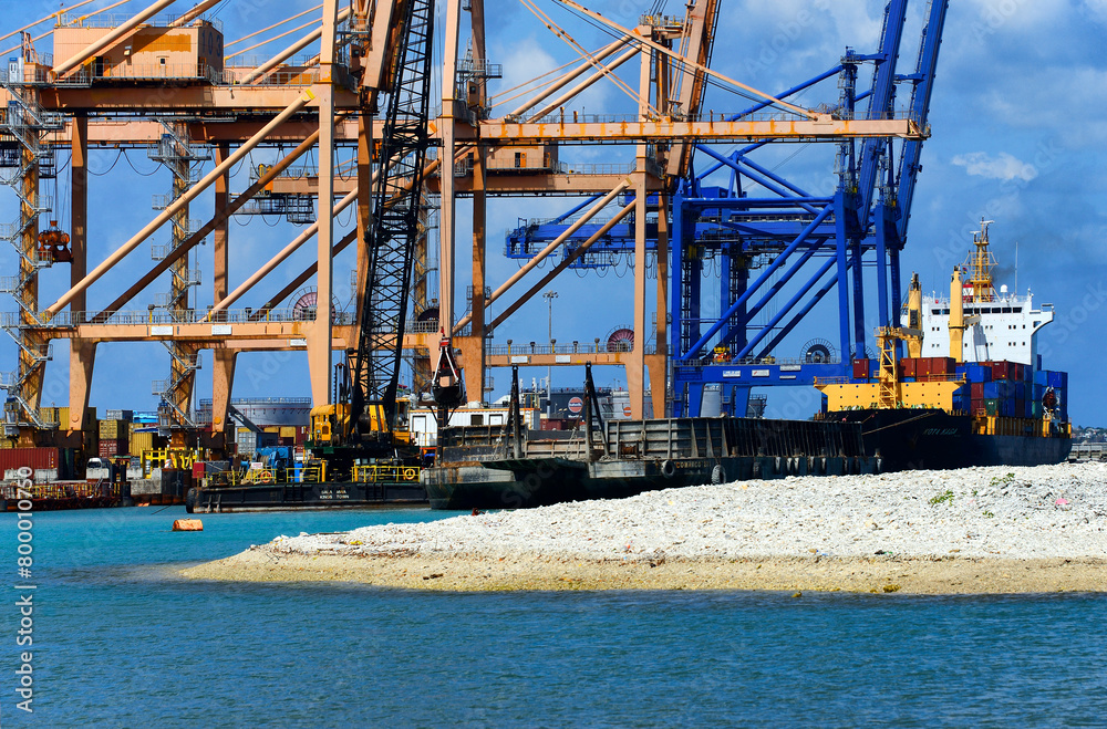 Port Louis, Mauritius, Mascarene Islands, Africa - Harbor seen from ...