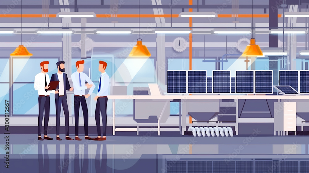 Teamwork in Solar Cell Production: Cartoon Characters Consulting on ...
