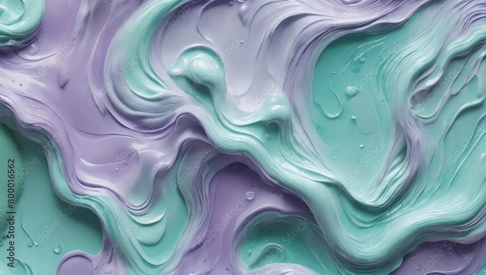 Scene of soothing-colored slime oozing and pooling on a textured ...