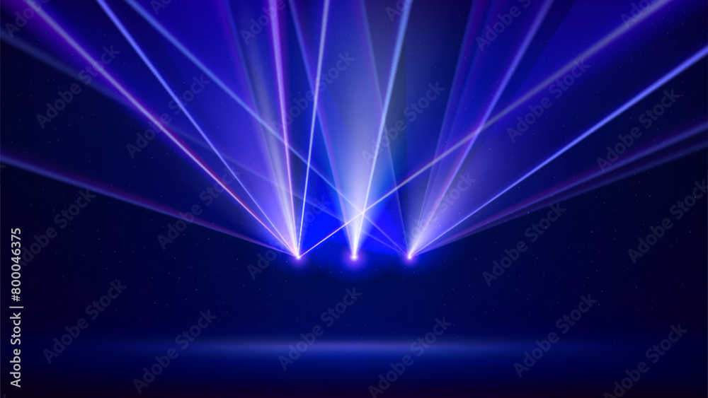 Laser light show. Bright led laser beams, dj light party. Illuminated ...