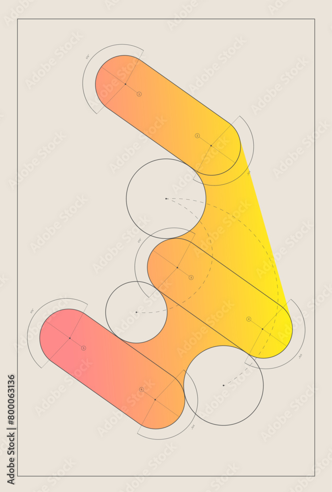 Vector illustration. Minimalist graphic design. Abstract figure with ...