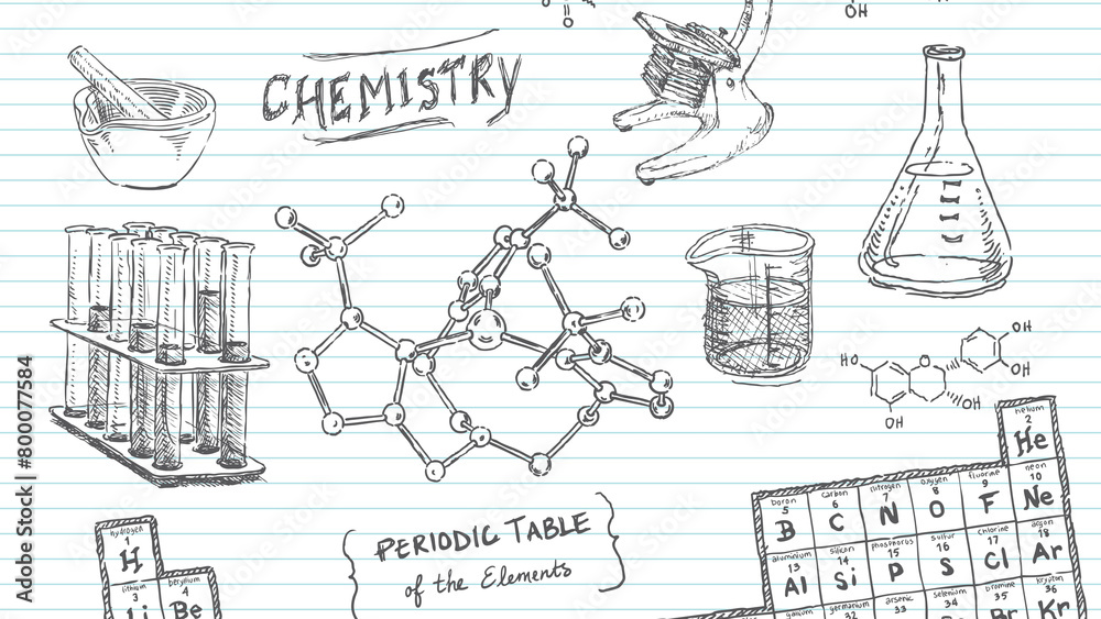 hand drawn chemistry background textures Stock Illustration | Adobe Stock