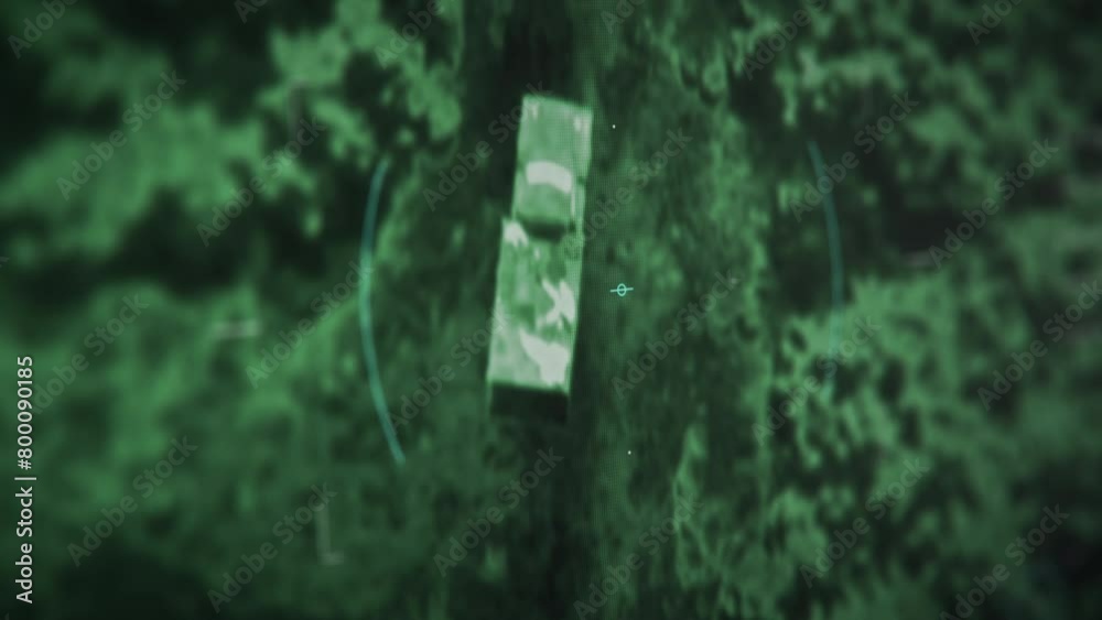 Night Target Detection. Dangerous Warzone Action. Military Truck ...