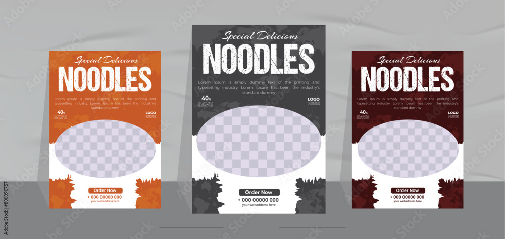 Delicious healthy noodles food menu Flyer design and restaurant fast ...