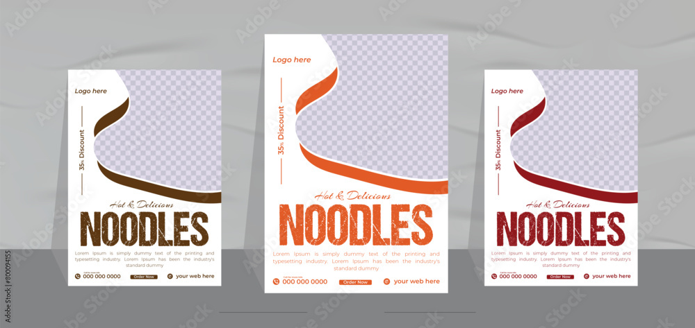 Delicious healthy noodles food menu Flyer design and restaurant fast ...