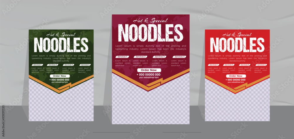 Delicious healthy noodles food menu Flyer design and restaurant fast ...
