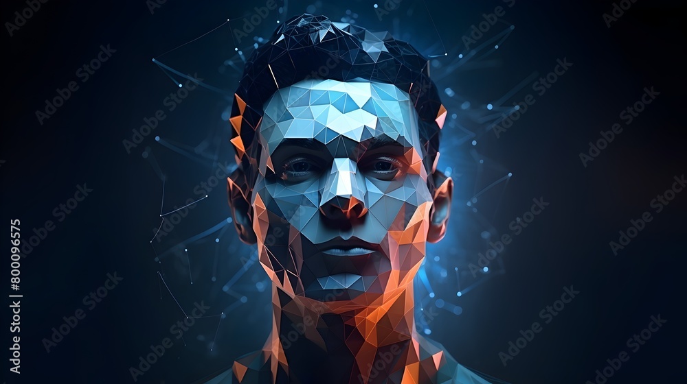 Immerse yourself in the beauty of technology with a striking low poly ...