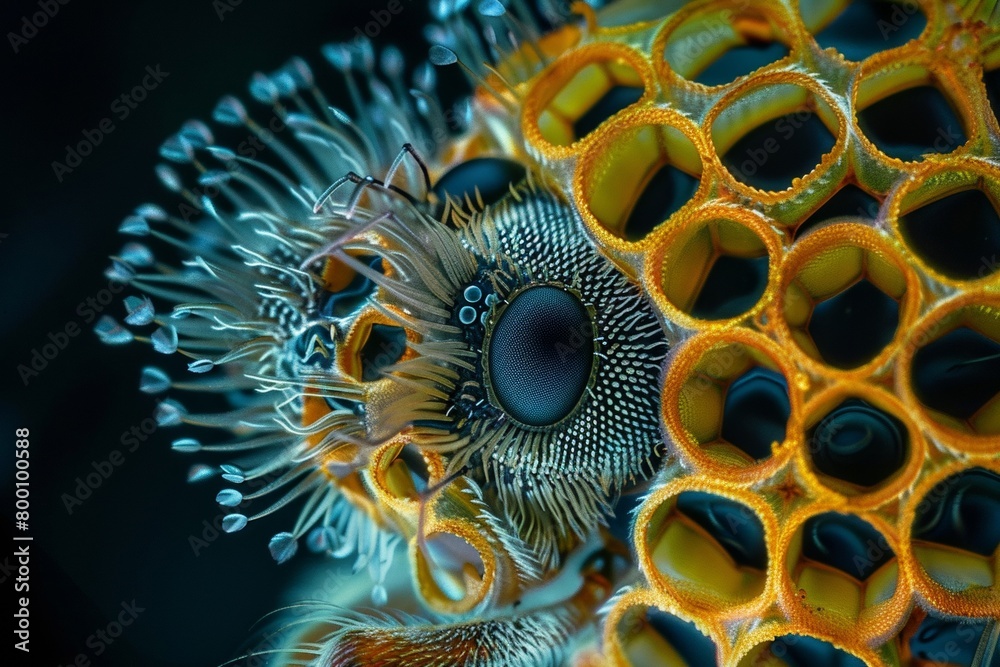 Microscopic cross-section of a bee's antenna. Stock Illustration ...