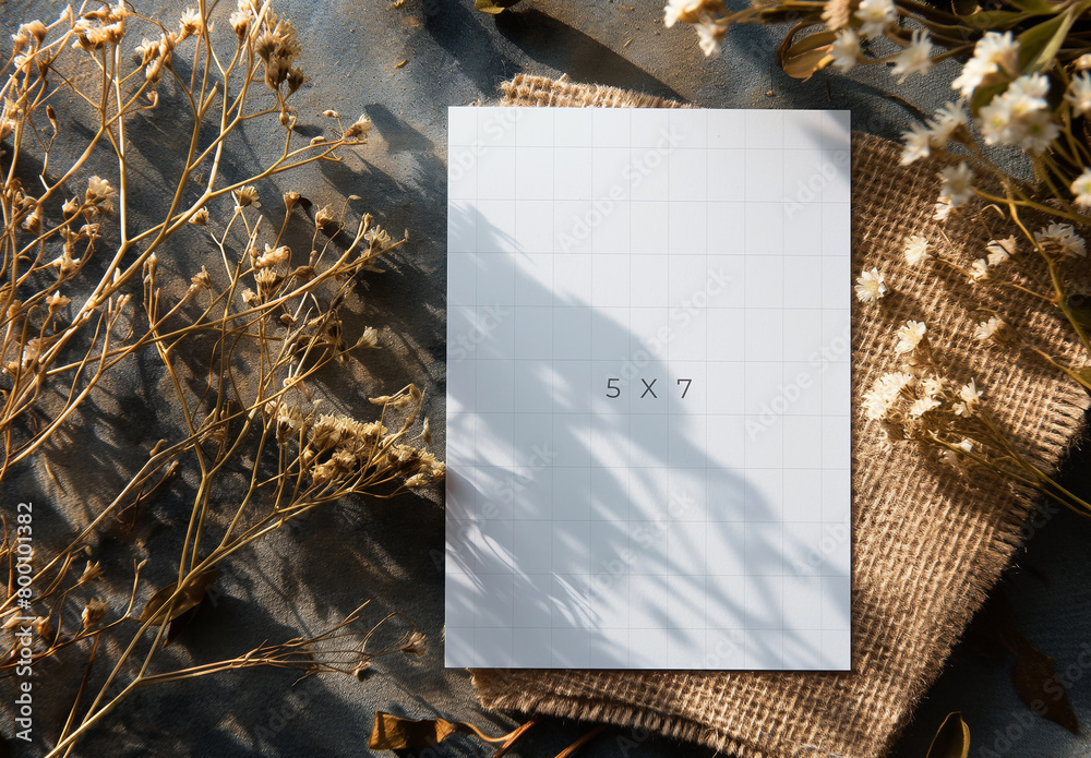 Boho Style Mockup Card With Generative ai Stock Template | Adobe Stock