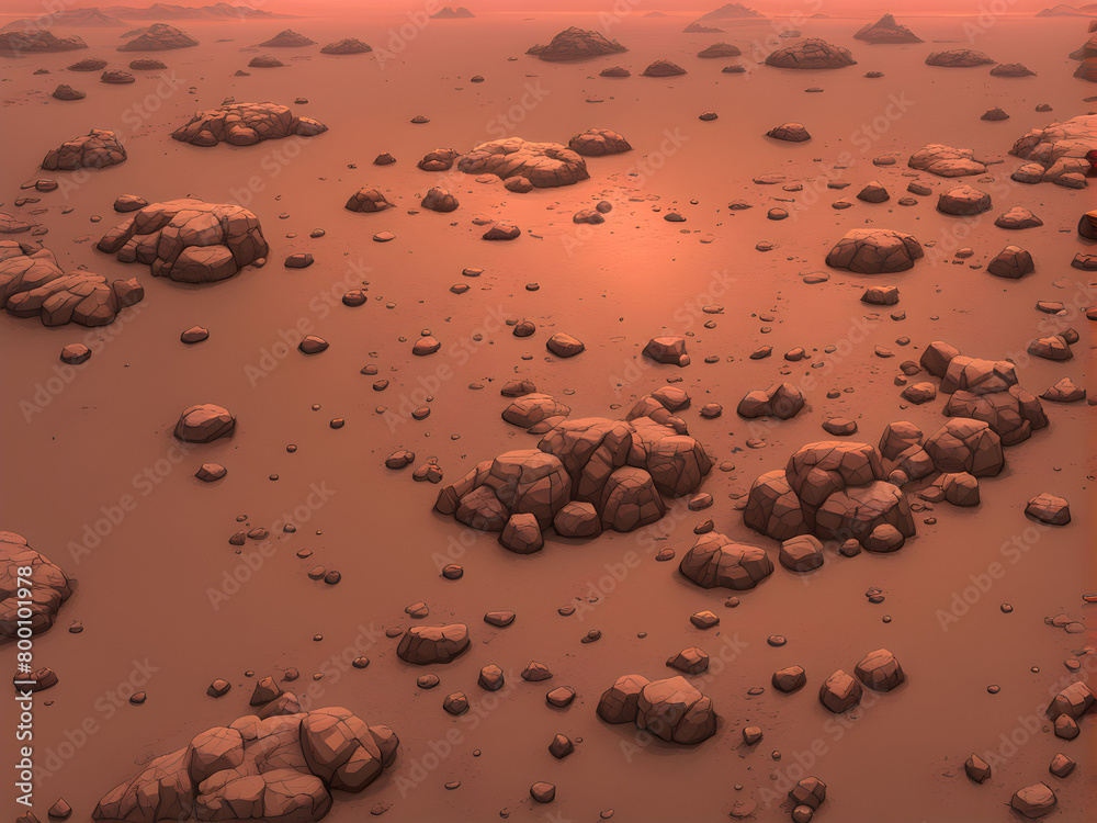 High definition map of the surface of Mars, scenery captured by the ...